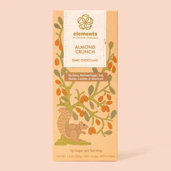 Solvrée | Elements Truffles – Almond Crunch 75% Dark Chocolate Bar (1.8 oz)