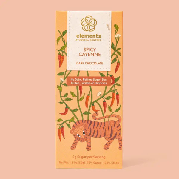 Solvrée | Elements Truffles – Spicy Cayenne 75% Dark Chocolate Bar (1.8 oz)