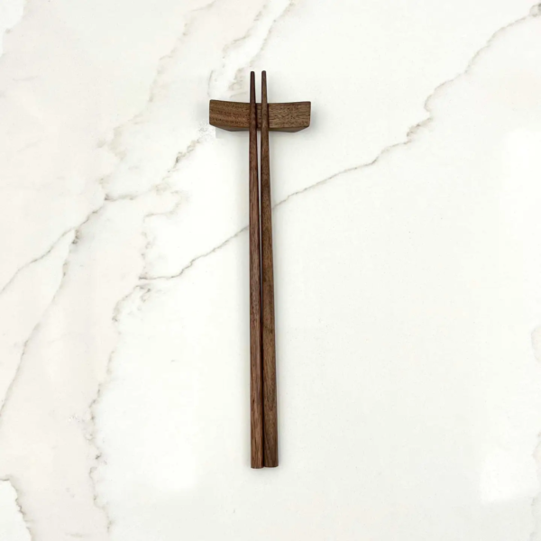 Solvrée | Walnut Wood Chopsticks and Rest Set